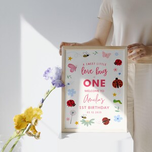 Love Bug 1st Birthday Welcome Sign | Ladybug Birthday Sign | Sweet Love ...