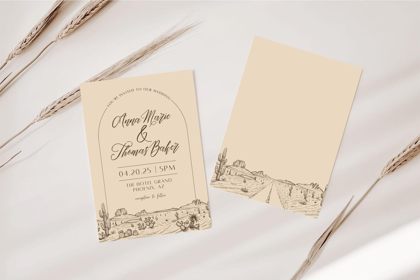 Western Wedding Invitation Template, Western Boho Wedding Invitation ...