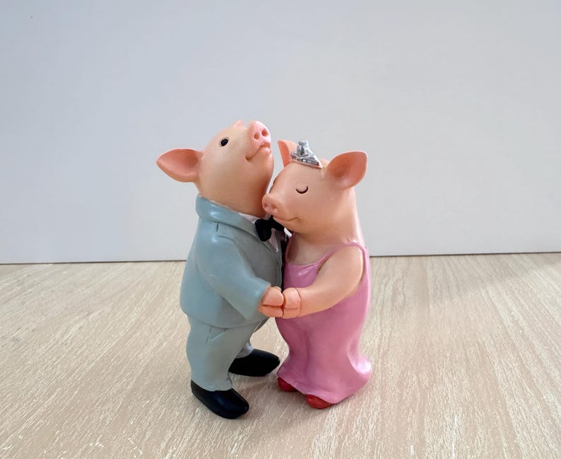 Hand Painted Dancing Pig Couple Figurine - Limited Edition - Etsy