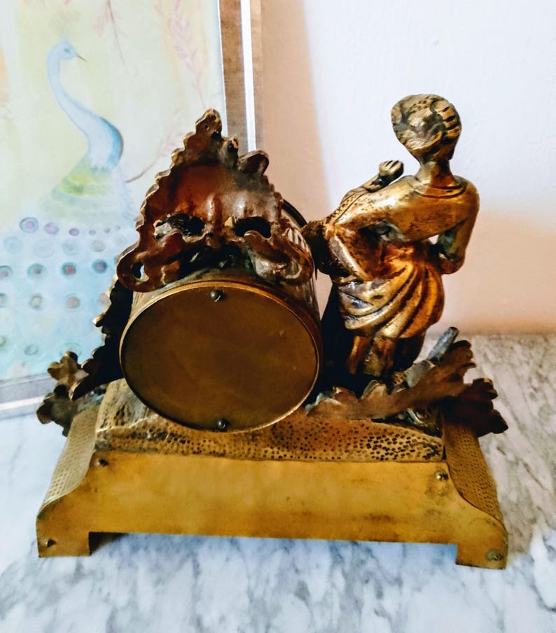 Brass Clock With a Female Figure, Medium Size, Lovely Sophisticated ...