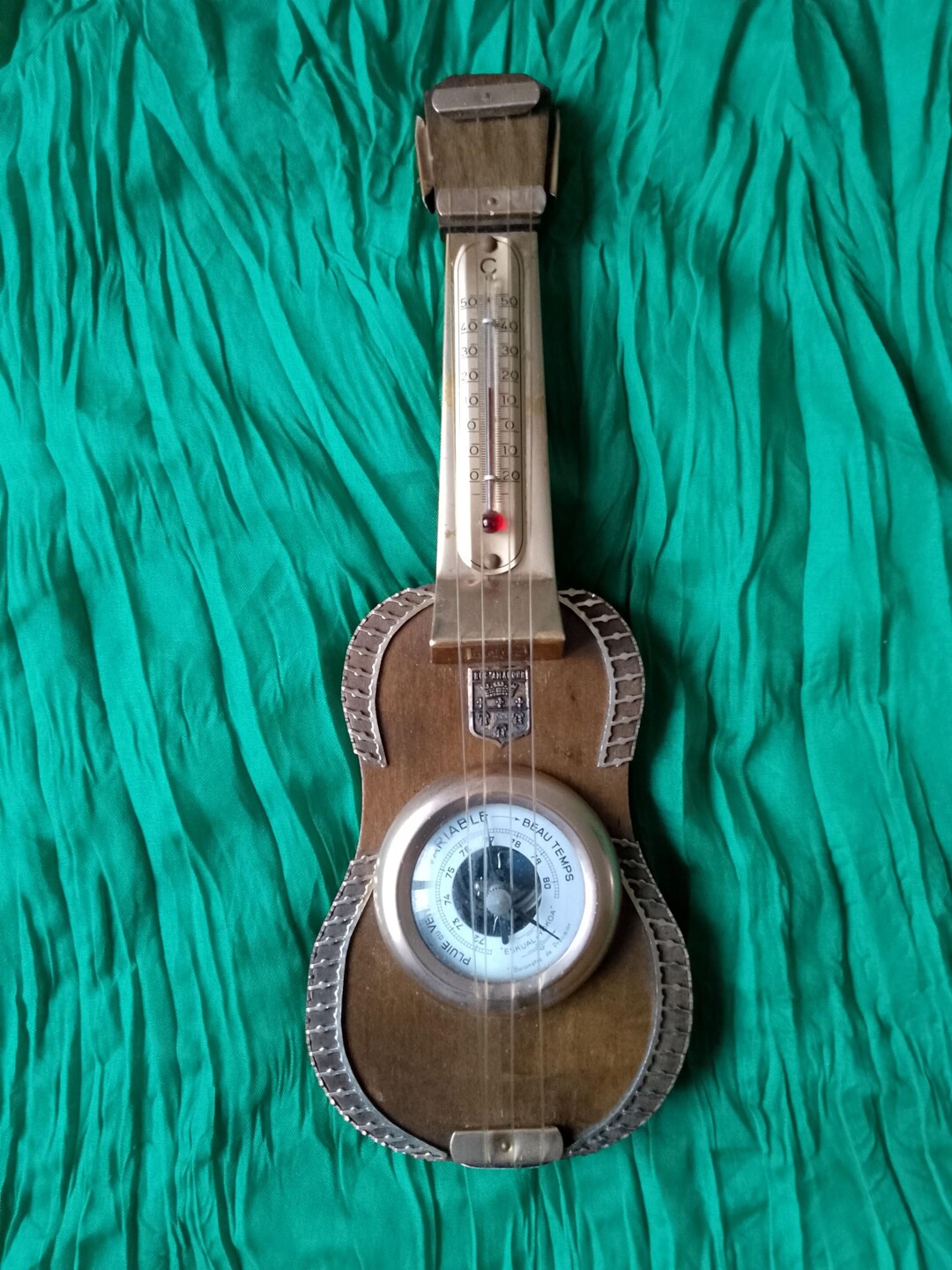 Old French Barometer, Wall Decoration, Shaped Like a Guitar, Vintage ...