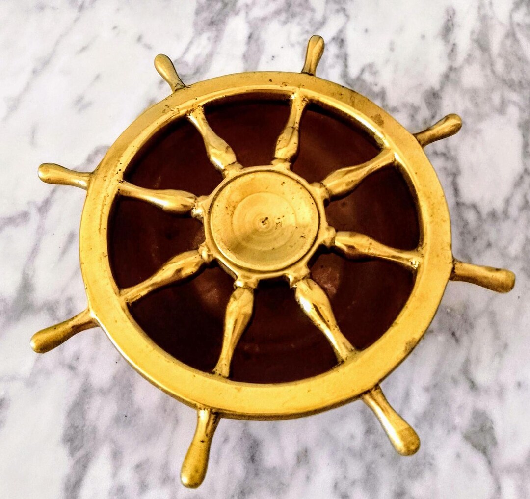 Ashtray/decoration Made of Brass, Ship's Wheel, Nautical / Maritime ...