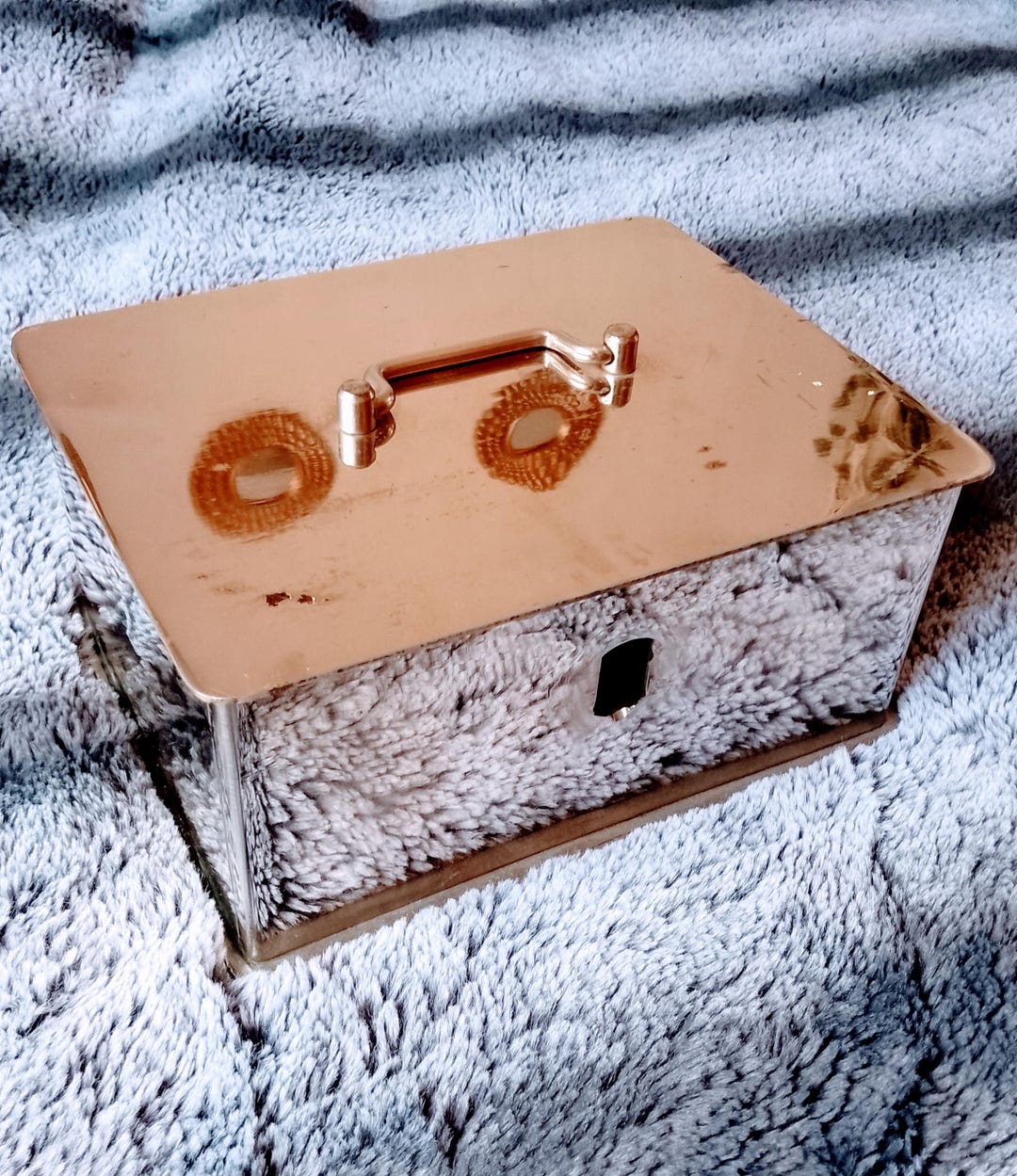 Heavy Metal Box With No Lock, Vintage Look, Mirrored Surface, Perfect ...