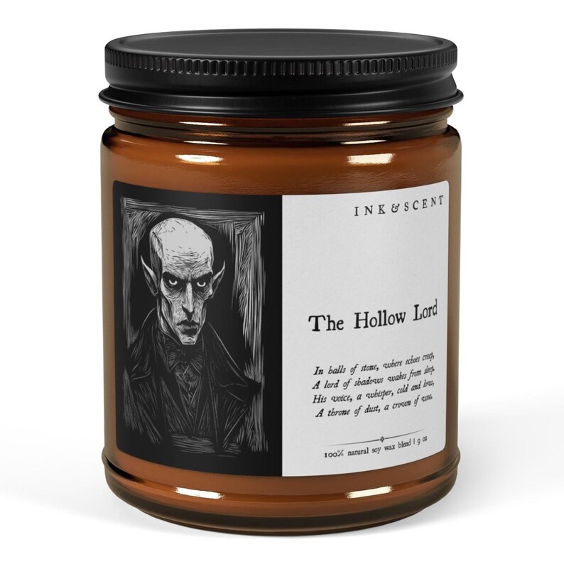 Nosferatu Dark Academia Candle, Gothic Horror Bookish Gift, Spooky ...
