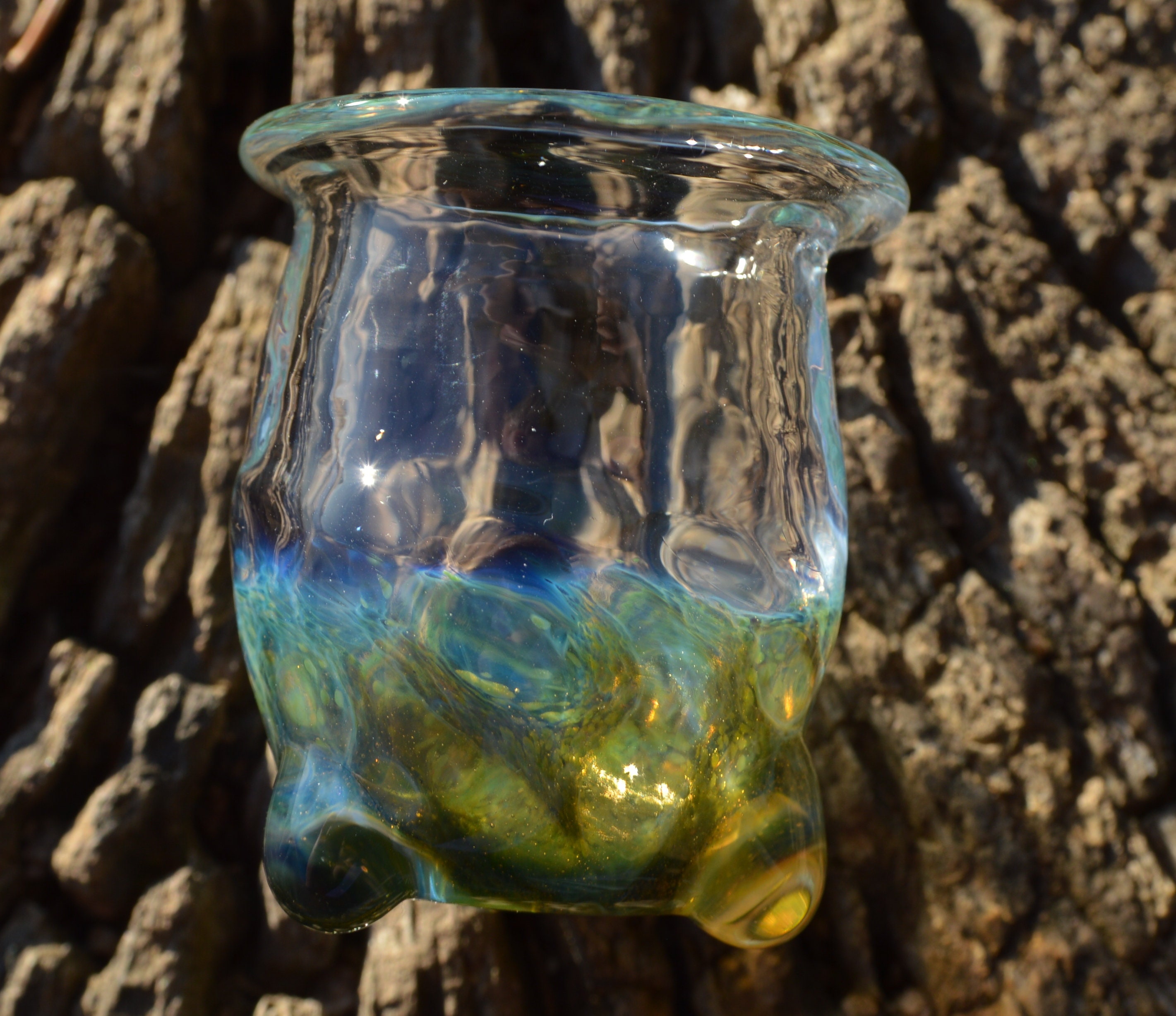 Cauldron in Blue Moon Honeycomb - Handblown Glass - Etsy