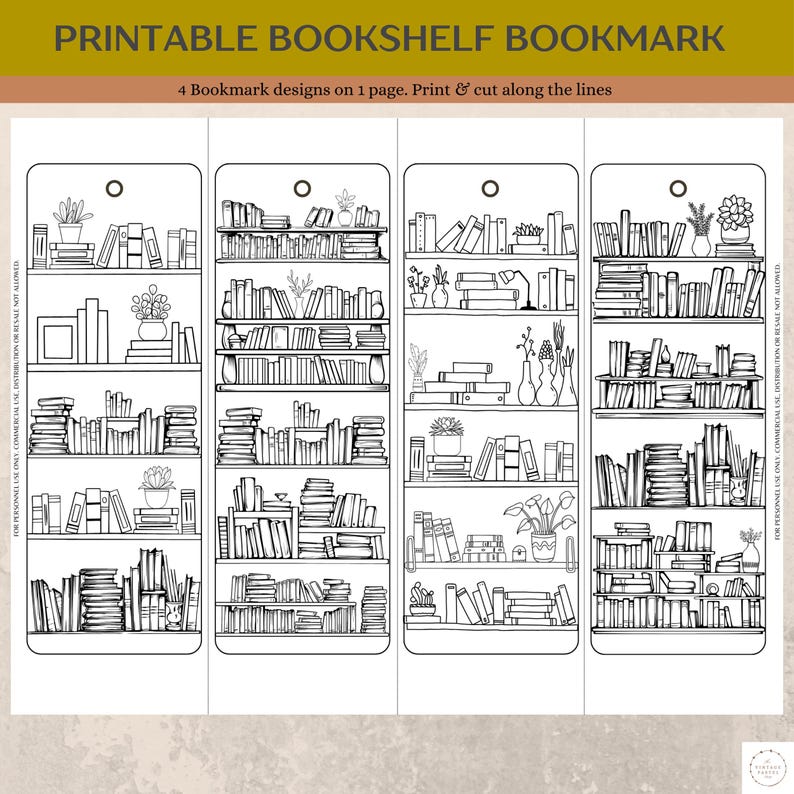 Printable Bookshelf Reading Tracker Bookmark (instant Download PDF) - Etsy