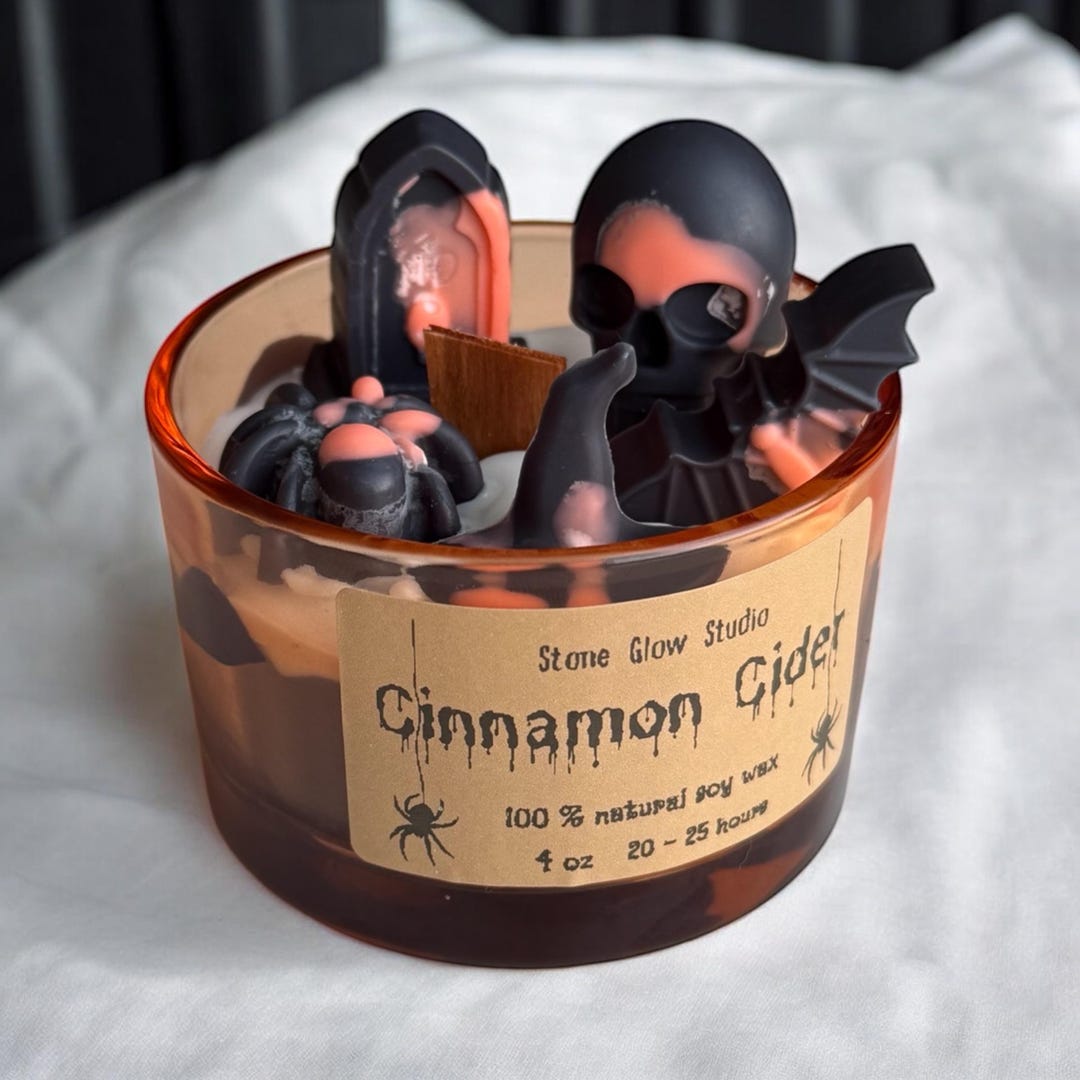 Halloween Candle, Cherry Wood Wick, Coconut Apricot Wax, 4 Oz - Etsy