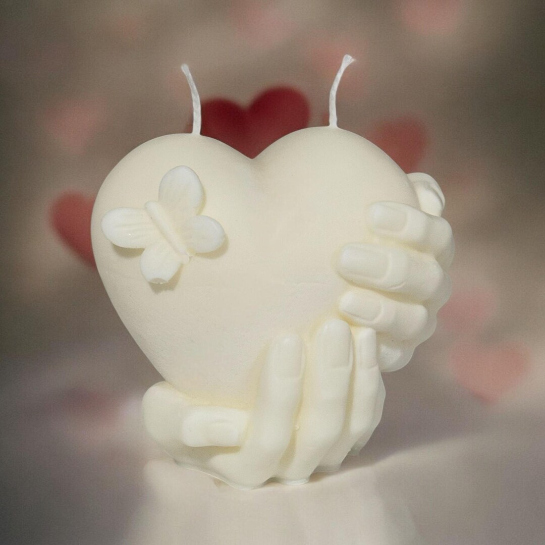 Valentine's Day Pillar Scented Candle, Organic Soy Wax, Decorative ...