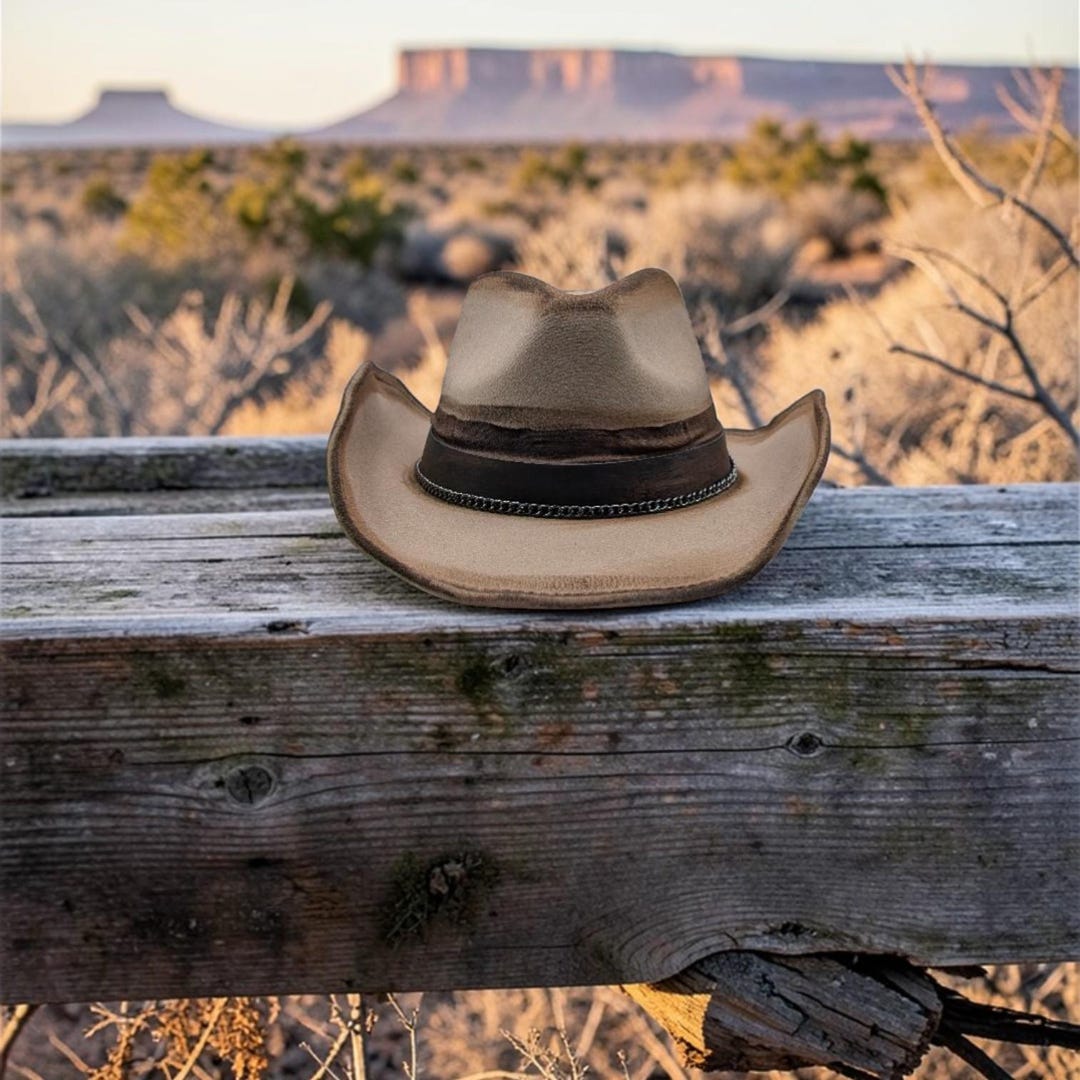 Distressed Fedora Cowboy Hat - Etsy