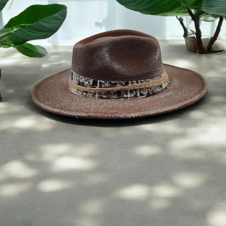 Hand Crafted Distressed Fedora Hat - Etsy