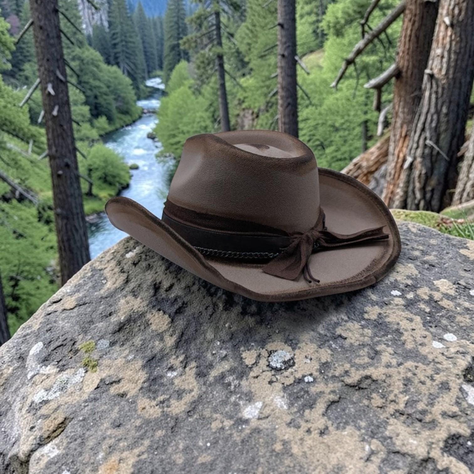 Distressed Fedora Cowboy Hat - Etsy