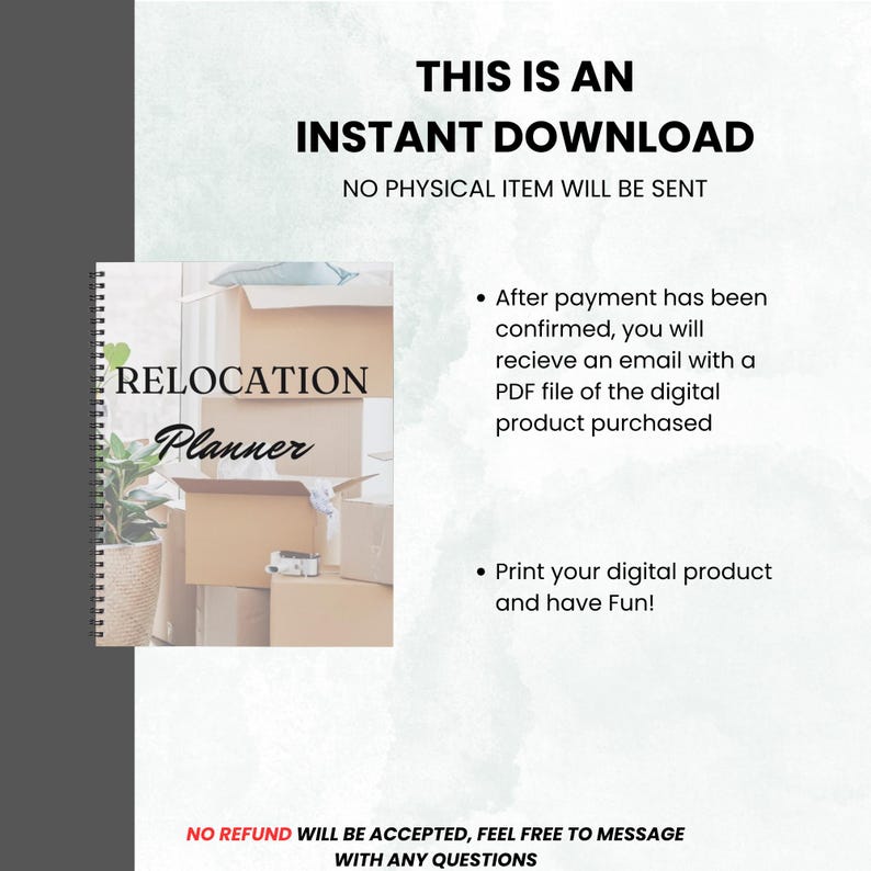 Relocation Printable Planner, Packing Guide, Moving Day Essentials ...