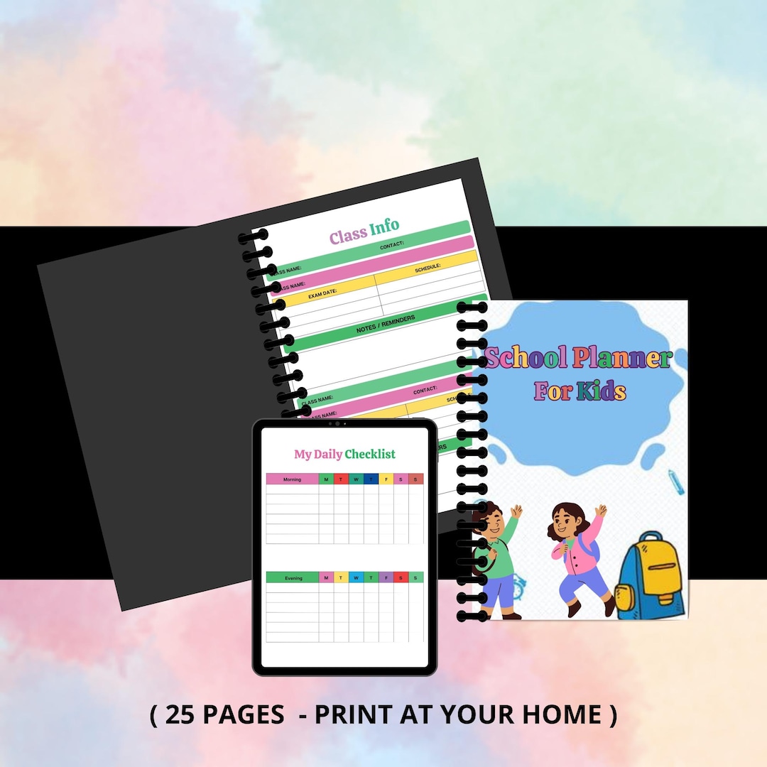 School Planner for Kids Printable Planner, School Organizer, Homework ...