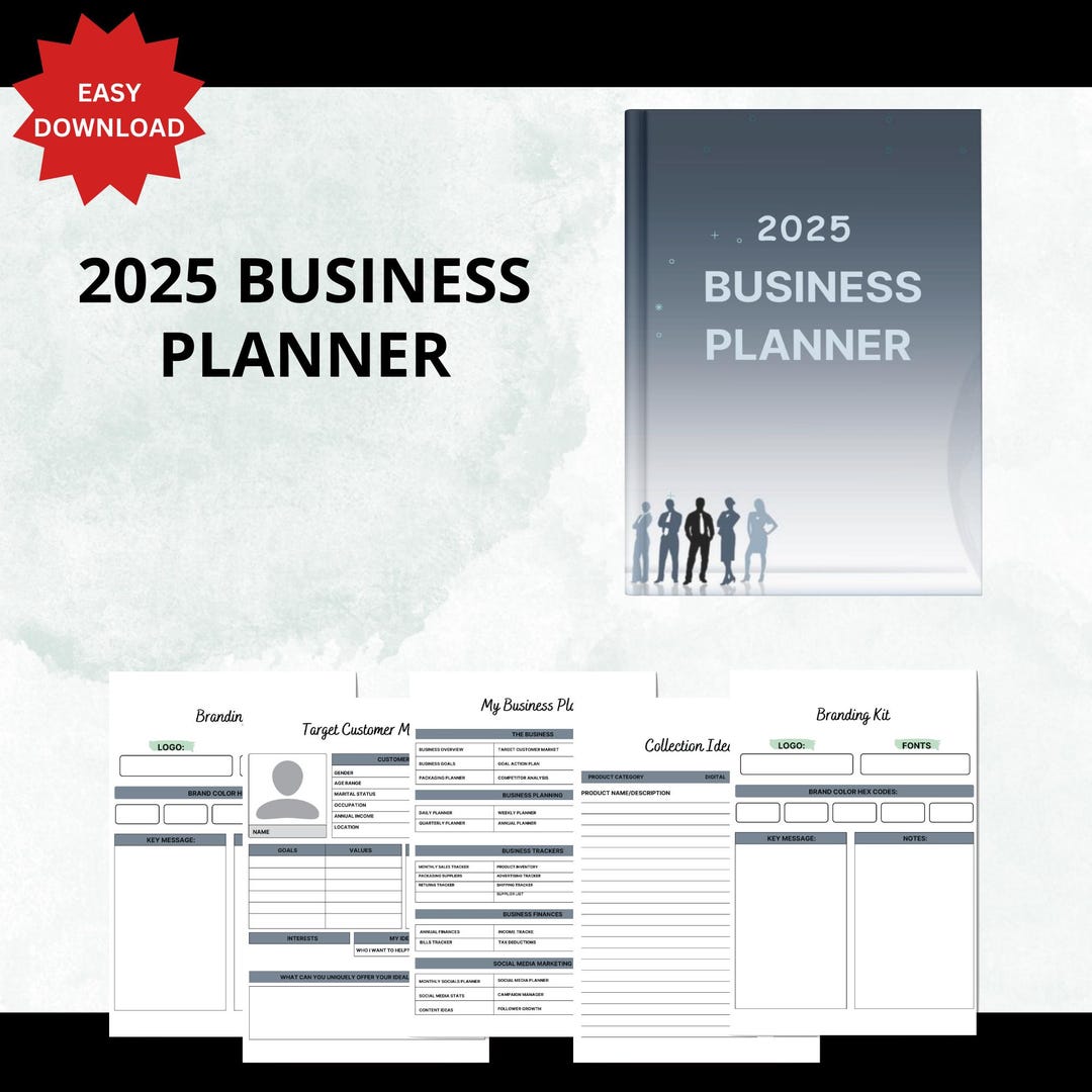 Business Printable Planner, Entrepreneur Organizer, Financial ...