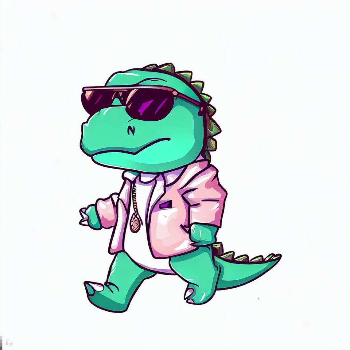 80's Miami Vice Looking Cartoon Alligator - Etsy