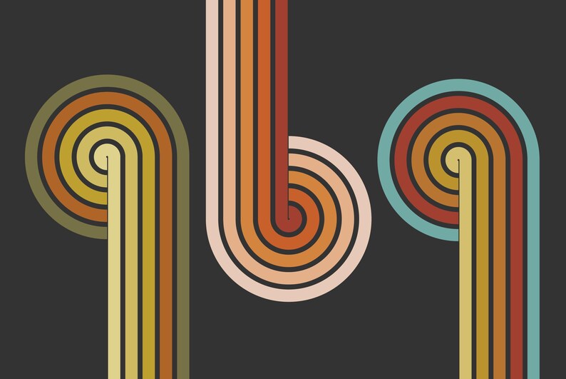 Retro Rainbow Vector Graphics, Patterns, SVG & Png's for Canva - Etsy