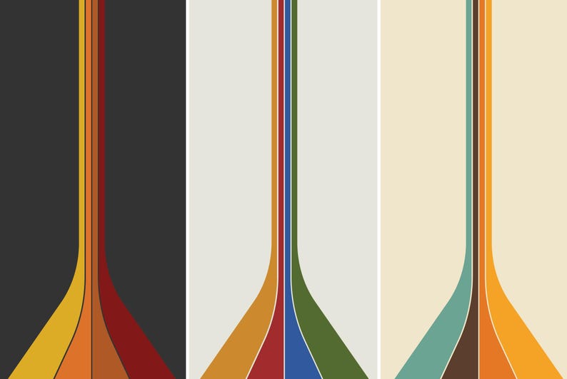 70's Retro Stripe Vectors & Png's for Canva Design - Etsy