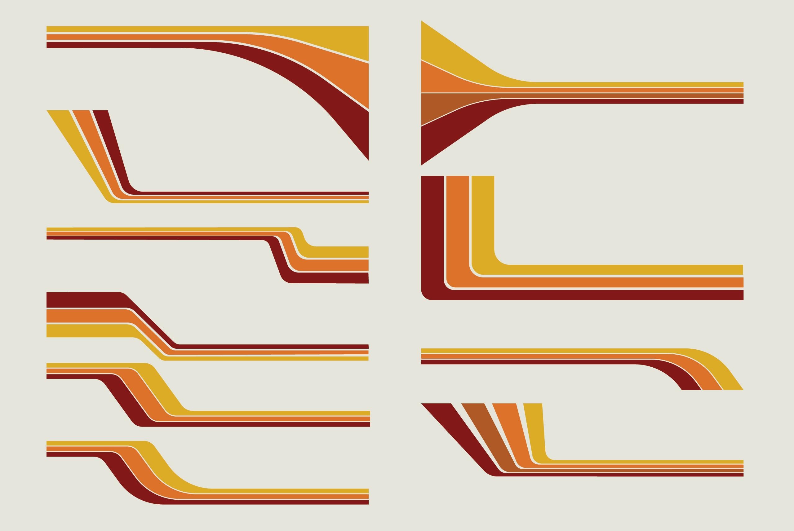 70's Retro Stripe Vectors & Png's for Canva Design - Etsy