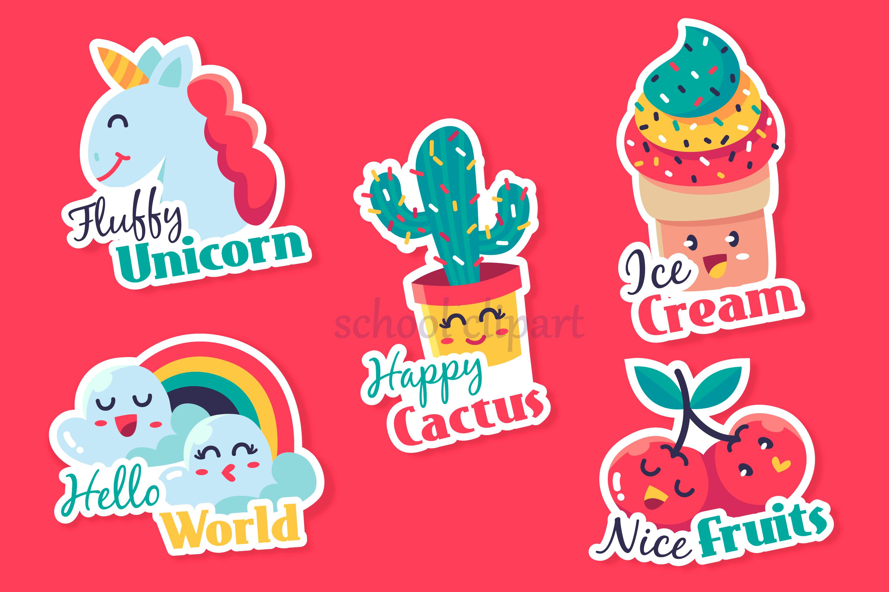 Childlike Cutecore Sticker Set Fruits Vegetables Pastel Color Fun for ...