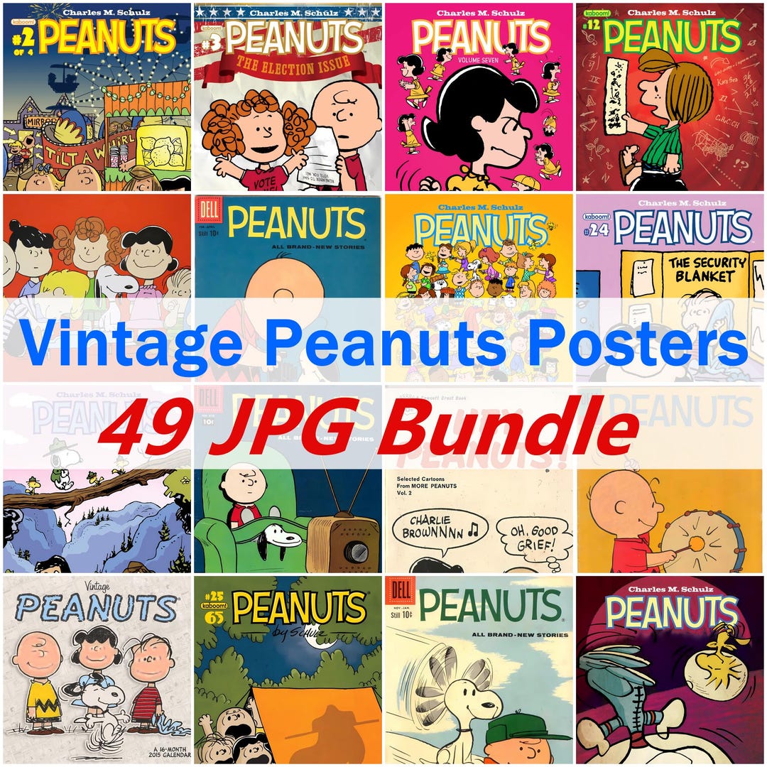 Retro Peanuts Friends Snoopy Dog Poster Charlie Brown Antique Anime ...