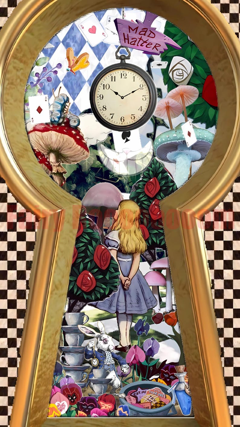 Alice in Wonderland Collage Prints: Fairy Tale Cottage, Enchanting Art ...