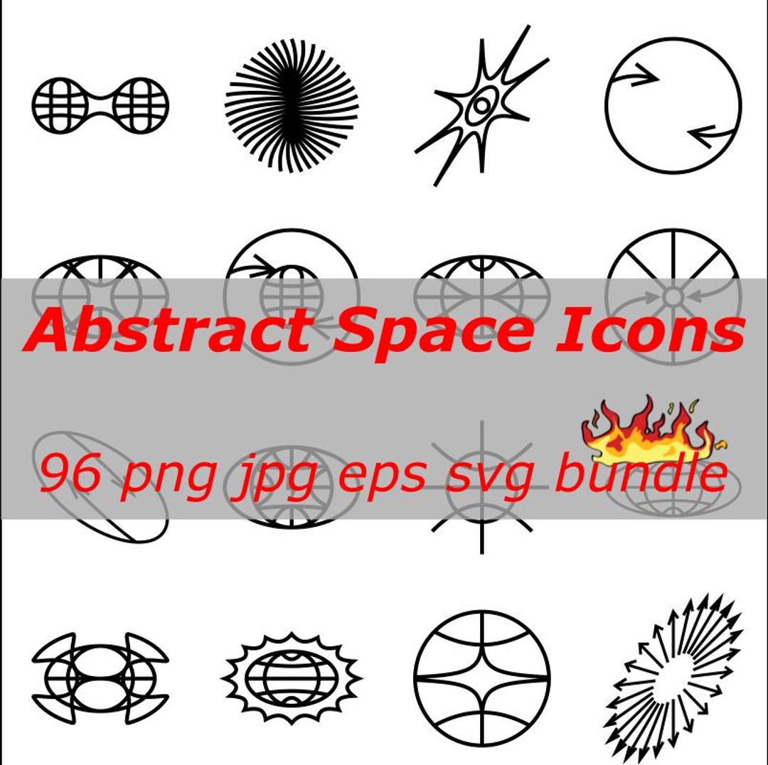 Extraterrestrial Symbol Pack 96 Abstract Space Icons for Cricut ...