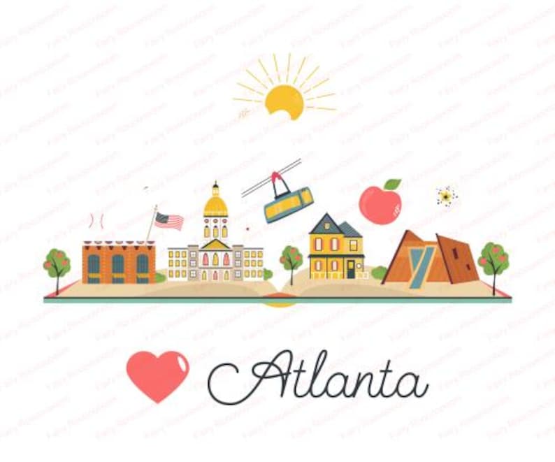 Atlanta Greeting Card Png Ai Eps Svg, Junk Journal, Svg, America City ...