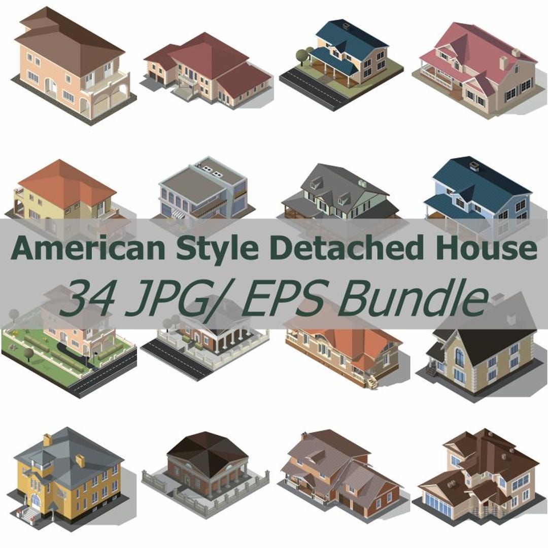 Detached House Apartment Design Mockup USA Style Edition Dream Home ...