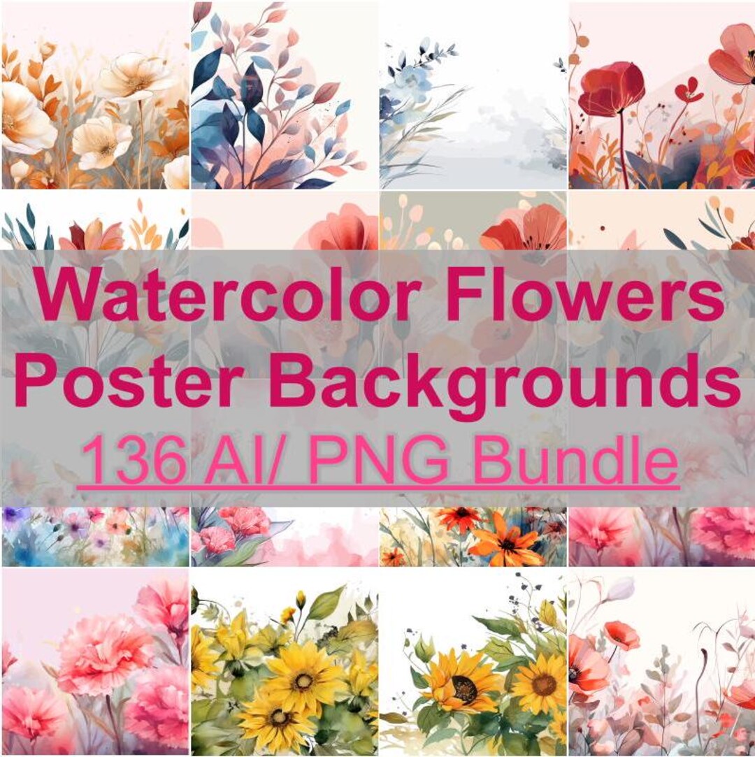 136 Watercolor Flowers Poster Background Template Ai Png Ultimate ...