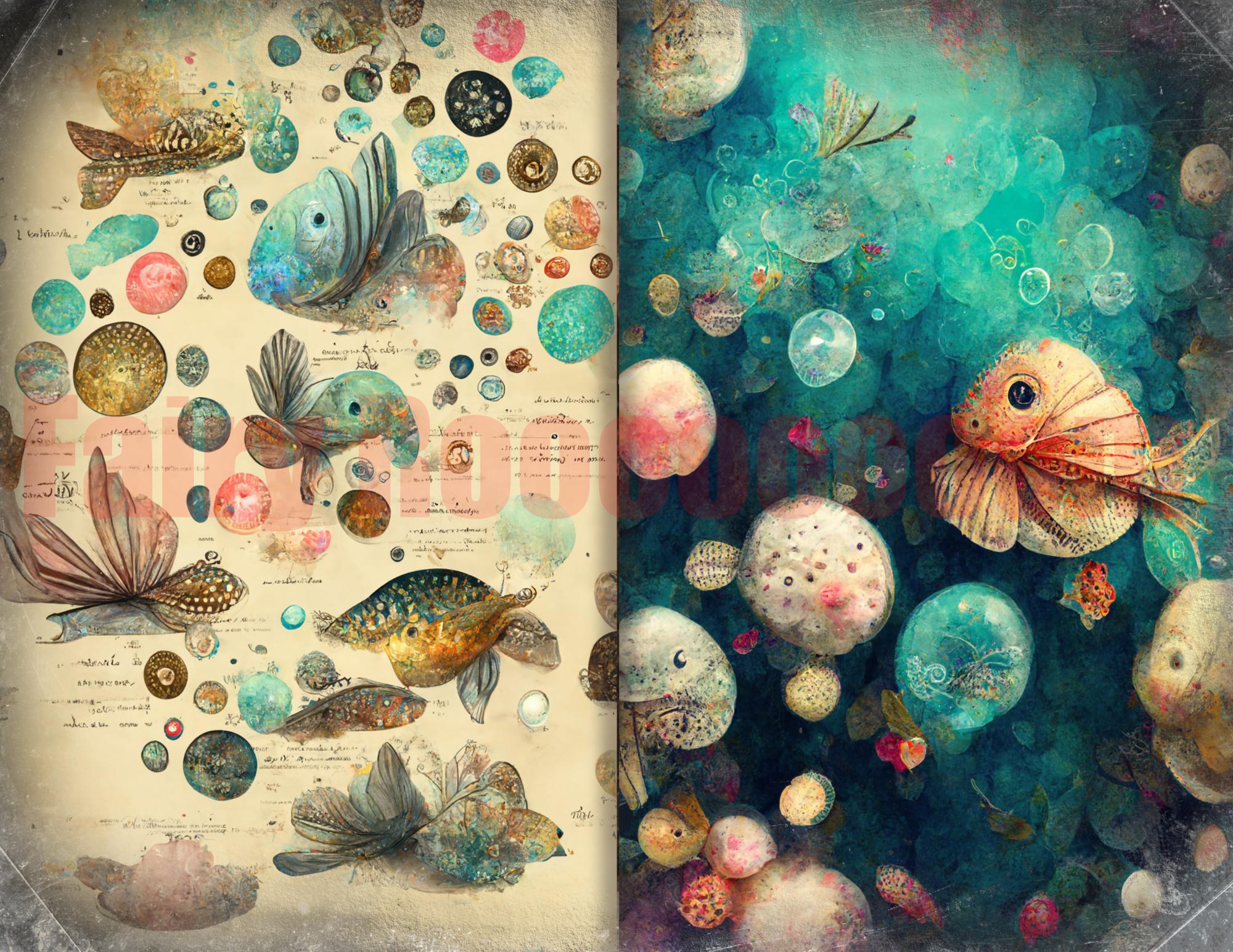 Dreamy Ocean Beauty DIY Mermaid Jellyfish Fairytale Prints for Junk ...
