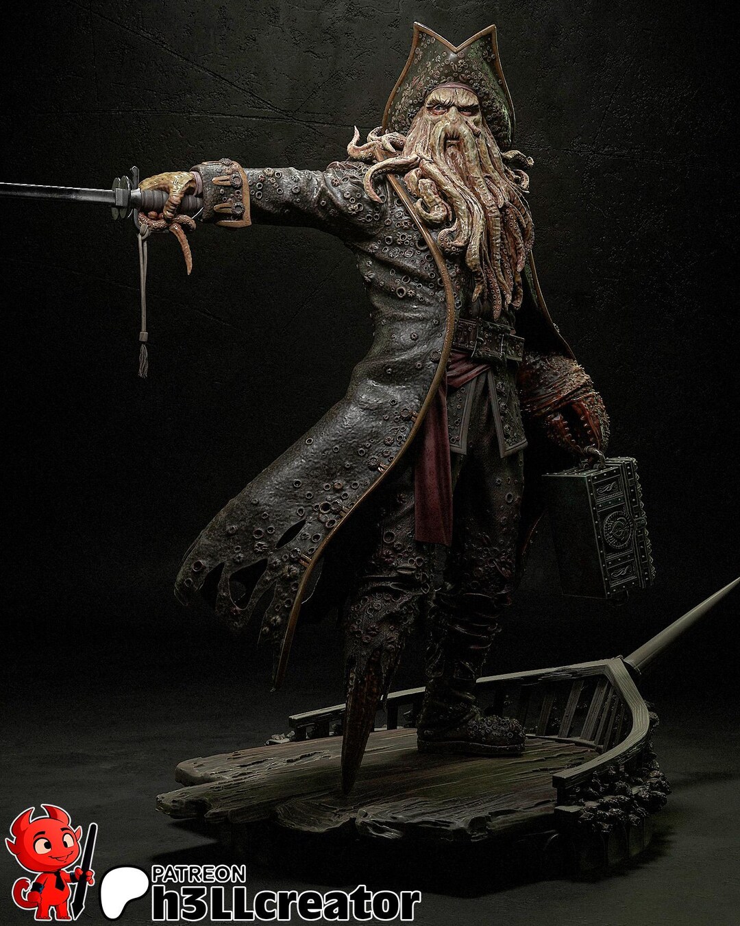 Cursed Pirate Lord 3D Printed Figure Gift for Collectors Handmade Gift ...