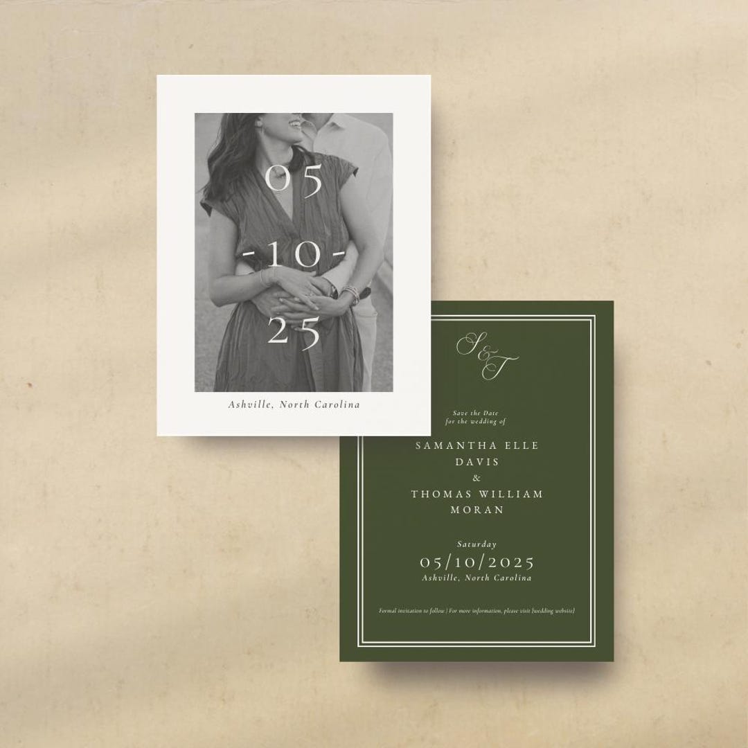 Elegant Wedding Save the Date Template – Formal Canva Invitation ...
