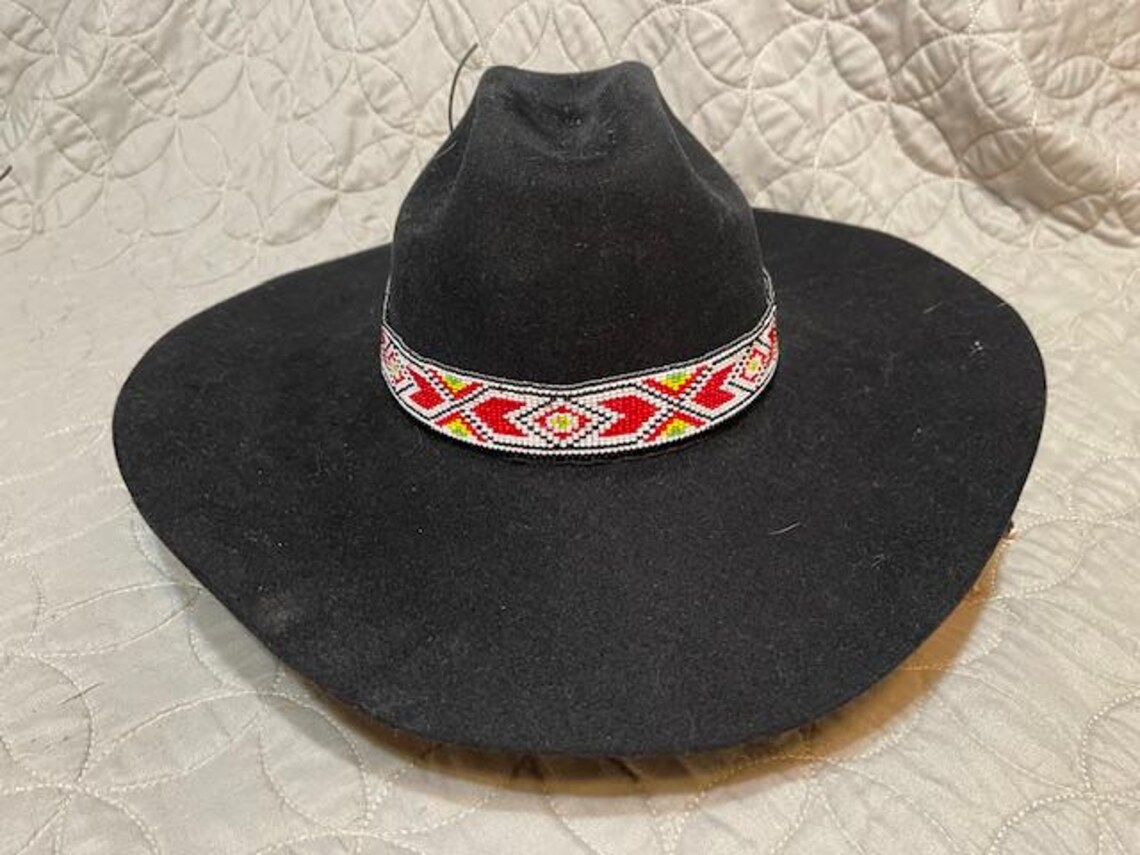 Apache 1-1/4" Glass Beaded Handmade Native American Hatband--please ...