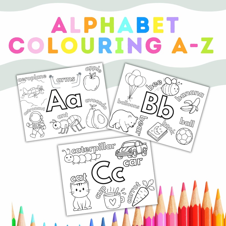 Alphabet Coloring Pages A-Z | Preschool Printable Worksheets (digital ...