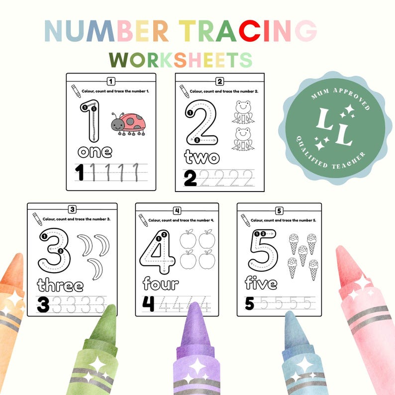 Preschool Math Worksheets Bundle | Numbers 1-10 Tracing & Counting PDF ...