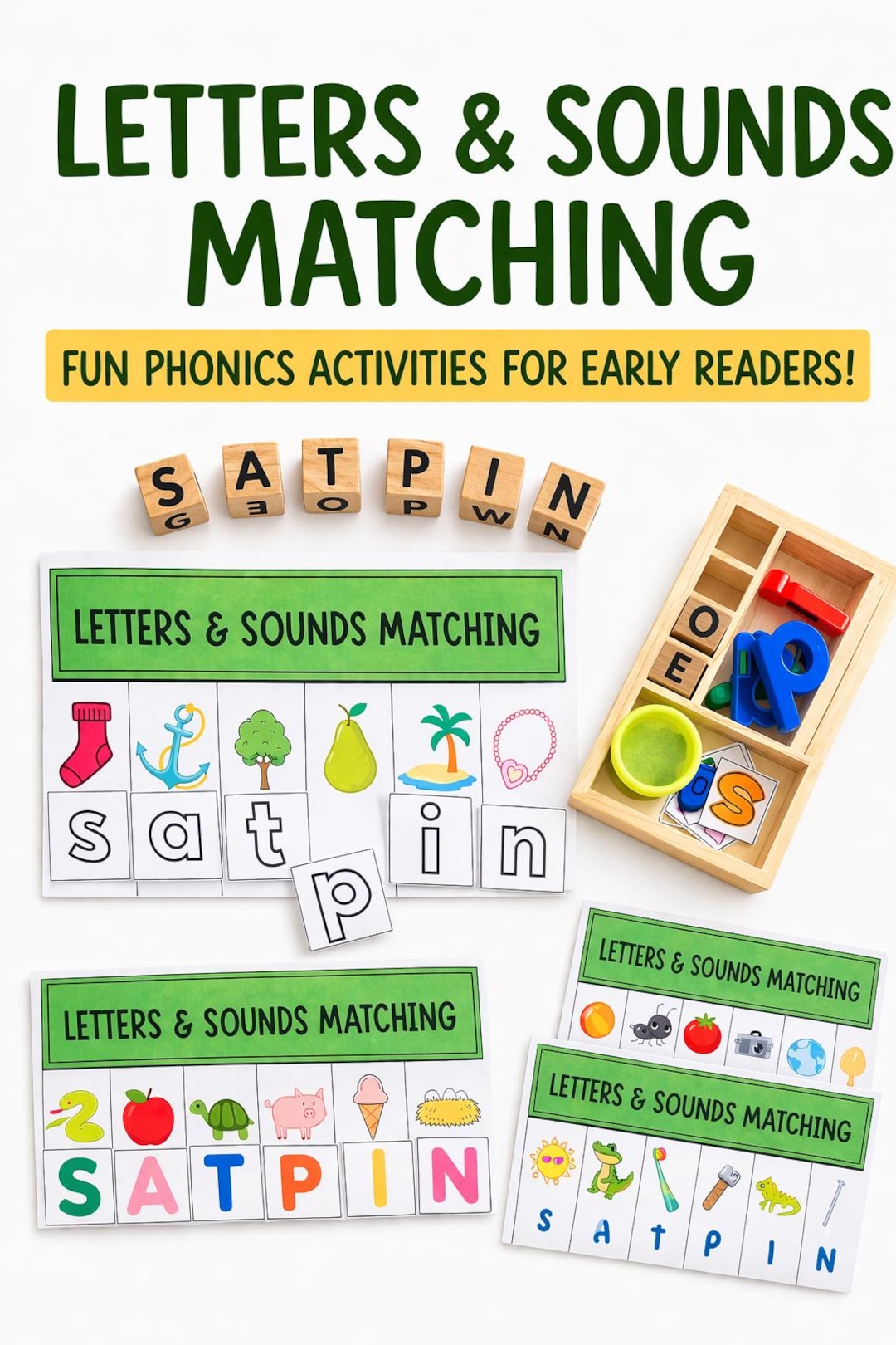 SATPIN Phonics Activity | Letters & Sounds Matching Printable - Etsy UK