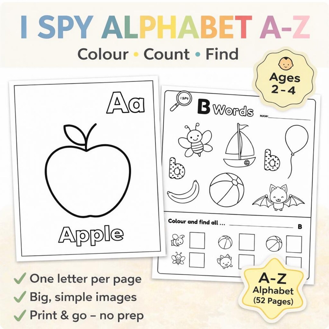 Alphabet Worksheets A–Z Bundle | 52 Preschool Letter Sound Printables ...