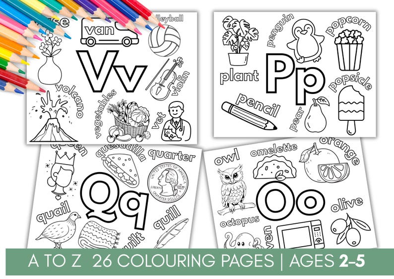 Alphabet Coloring Pages A-Z | Preschool Printable Worksheets (digital ...