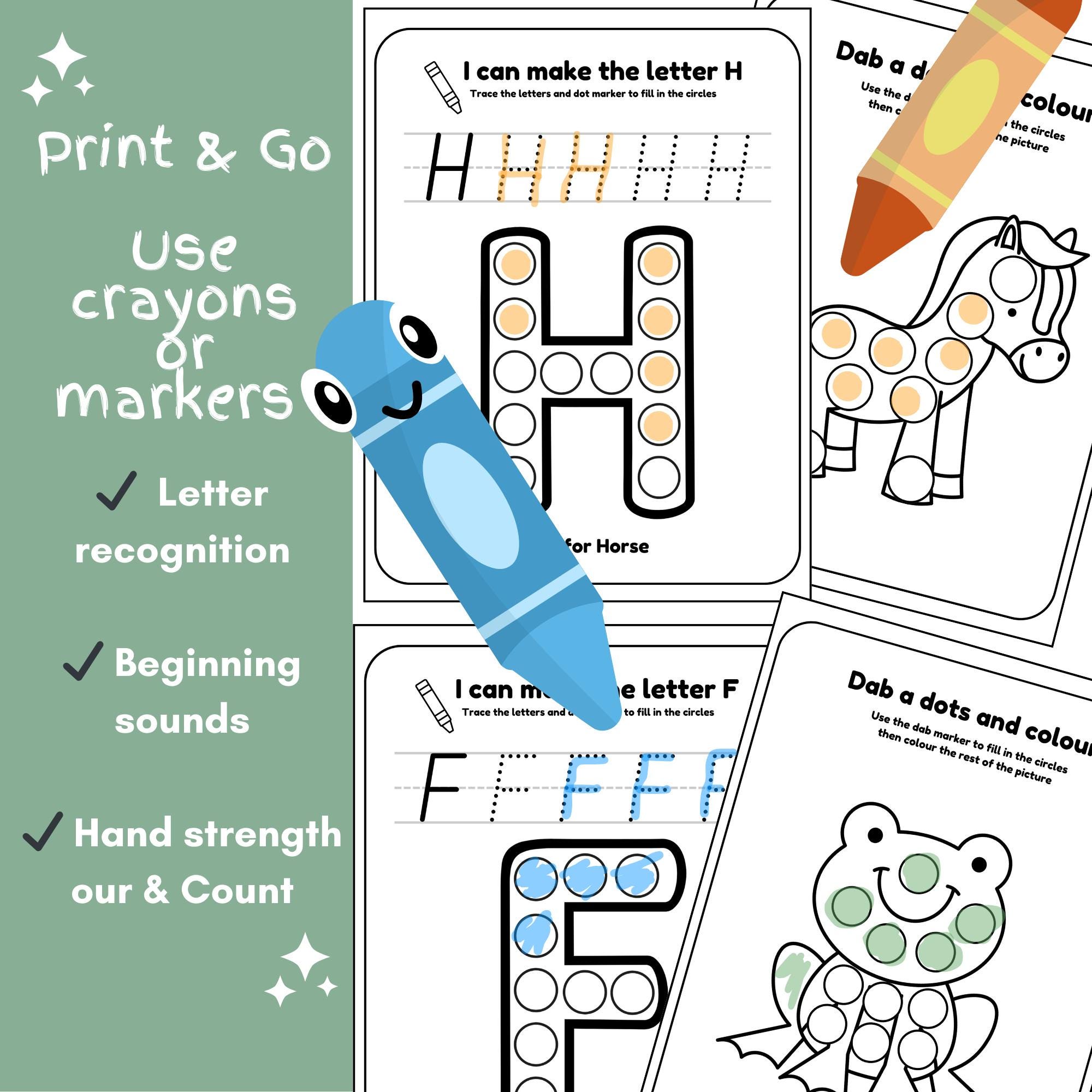 Alphabet Dot Marker & Letter Tracing Worksheets | Preschool A–Z Letter ...