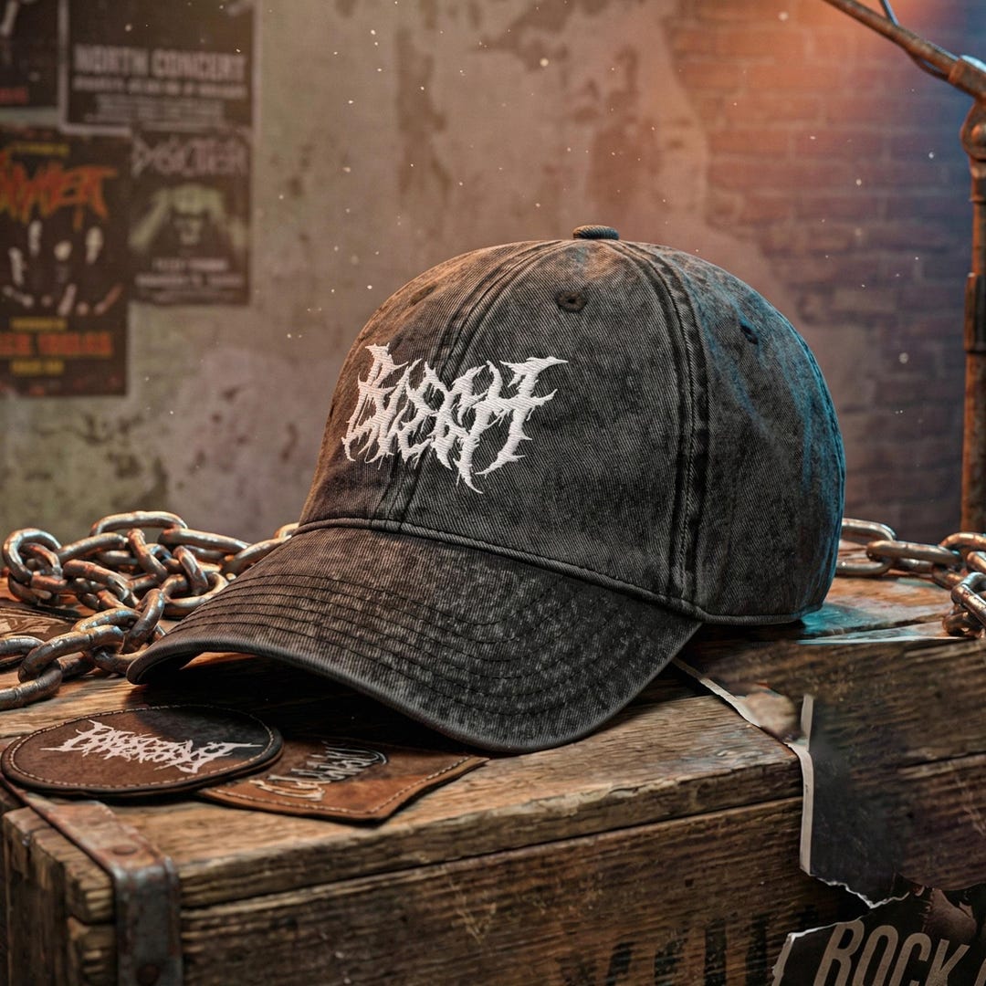 Vintage Blegh Washed Cotton Twill Cap | Metalhead Logo Hat| Underground ...