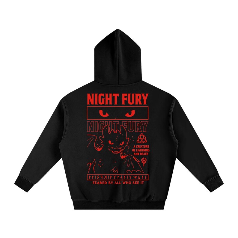 Sudadera extragrande de felpa Night Fury / Ropa urbana gruesa unisex ...