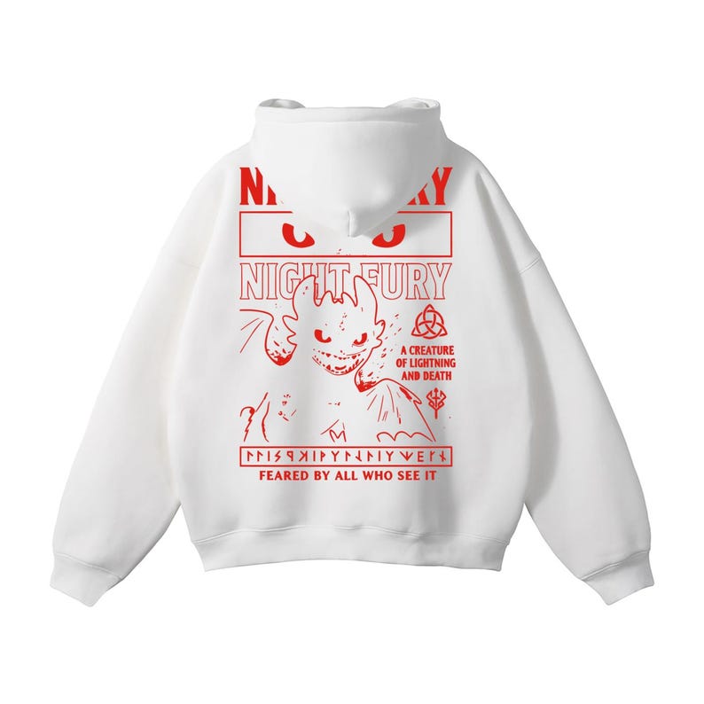 Sudadera extragrande de felpa Night Fury / Ropa urbana gruesa unisex ...