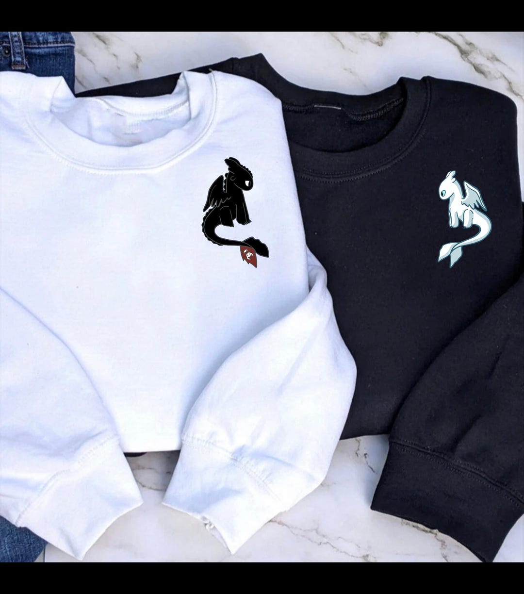 Toothless and Light Fury Dragon Couple Hoodies Gift Idea for Couples ...