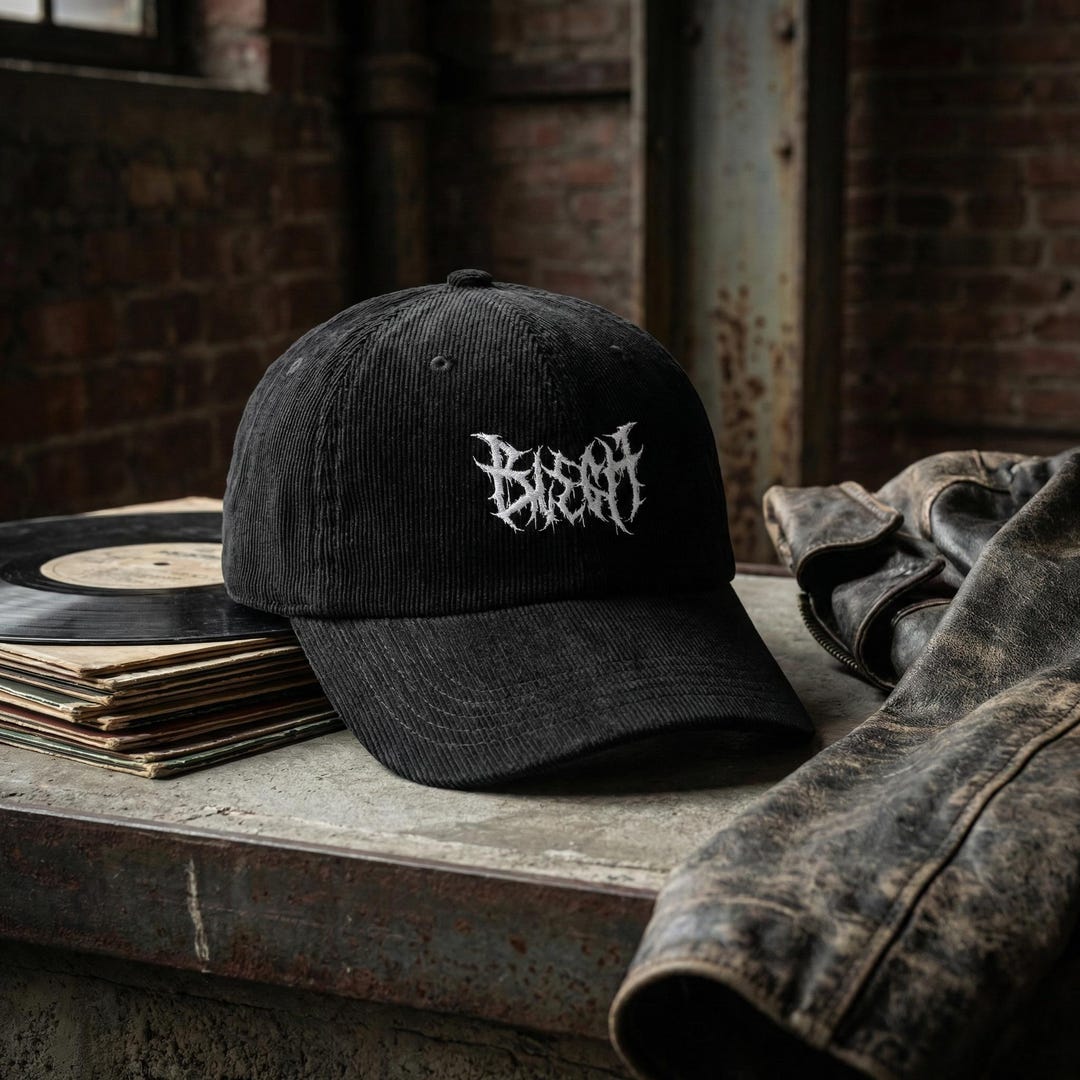 Vintage Corduroy Cap | Blegh Metalhead Logo Hat | Underground Metal ...