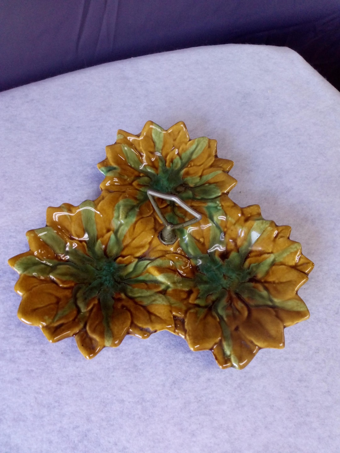 Rare Vintage Marcia of California Pottery Handled 3 Section Trinket ...