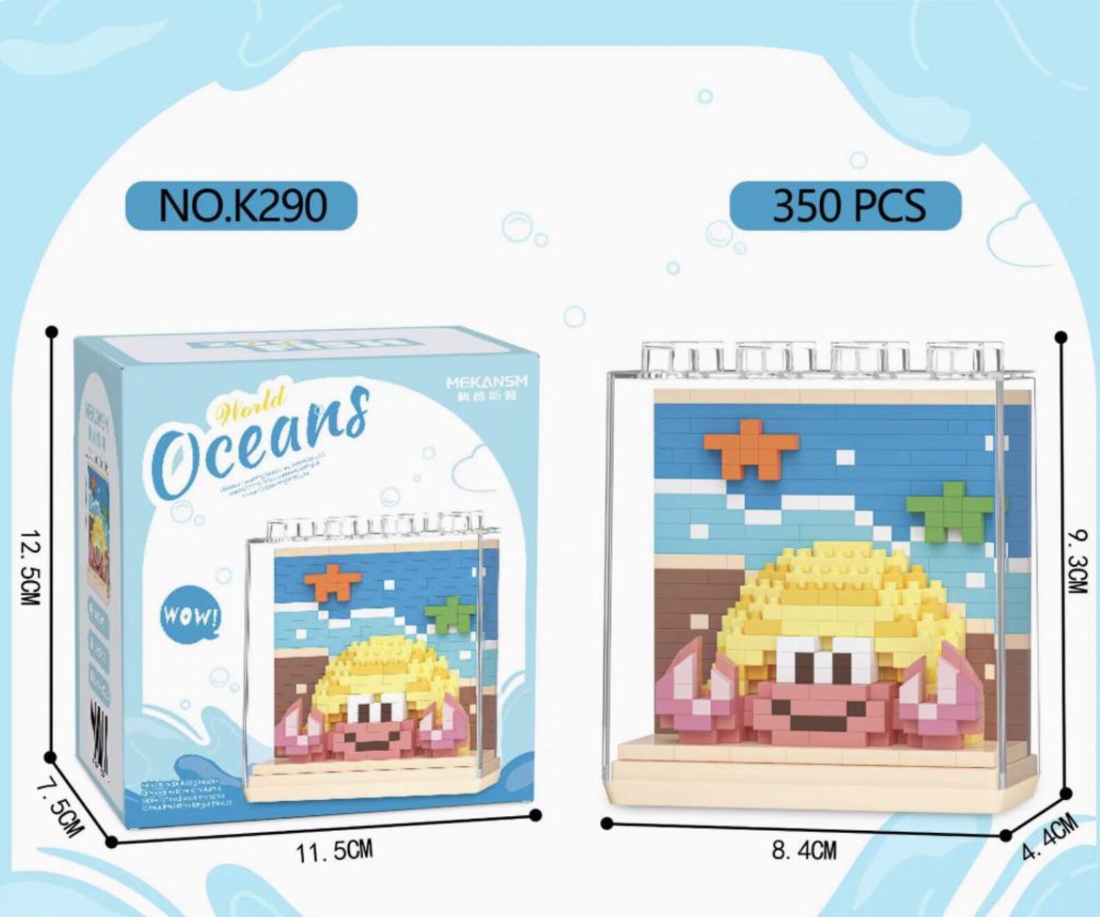 Cute Sea Animals Creature Building Toy Blocks Marine Life Mini Bricks ...