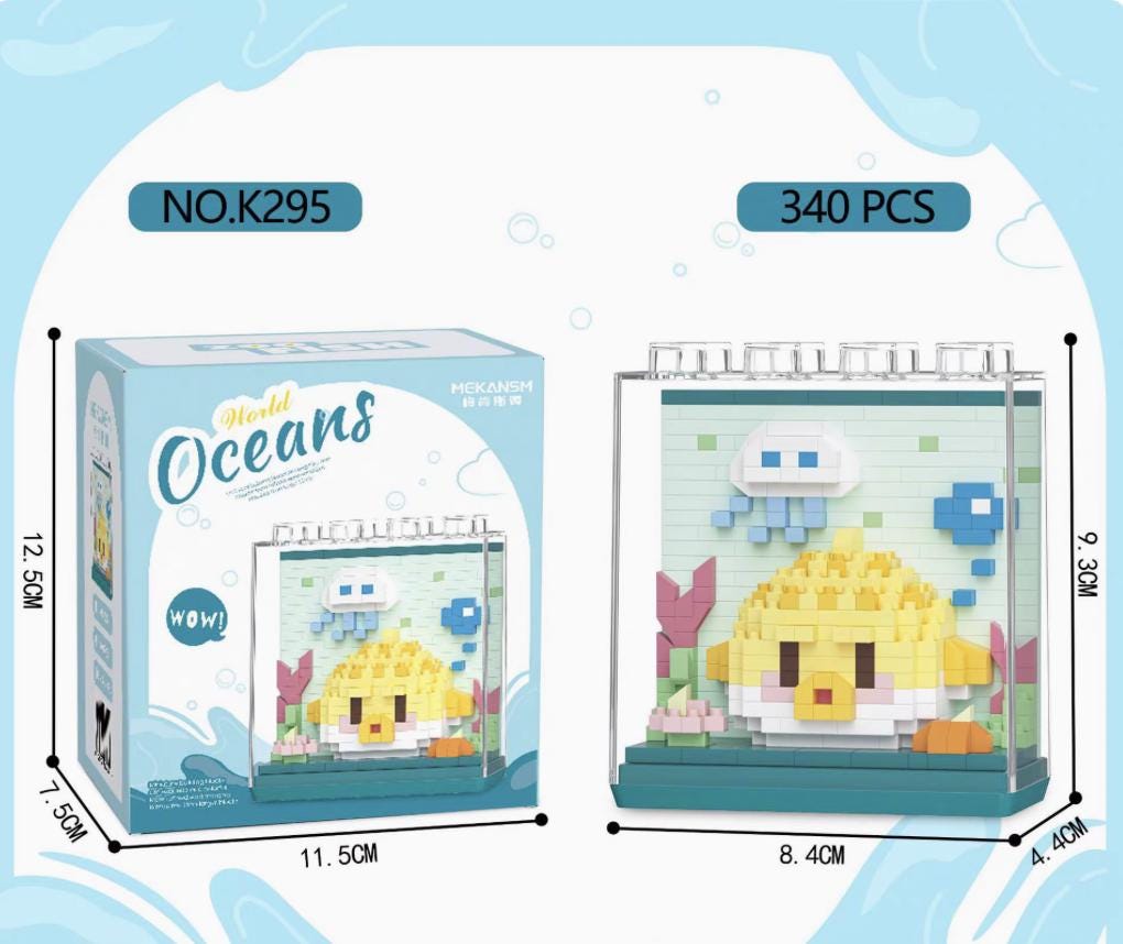 Cute Sea Animals Creature Building Toy Blocks Marine Life Mini Bricks ...