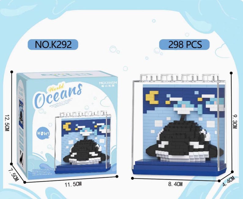 Cute Sea Animals Creature Building Toy Blocks Marine Life Mini Bricks ...