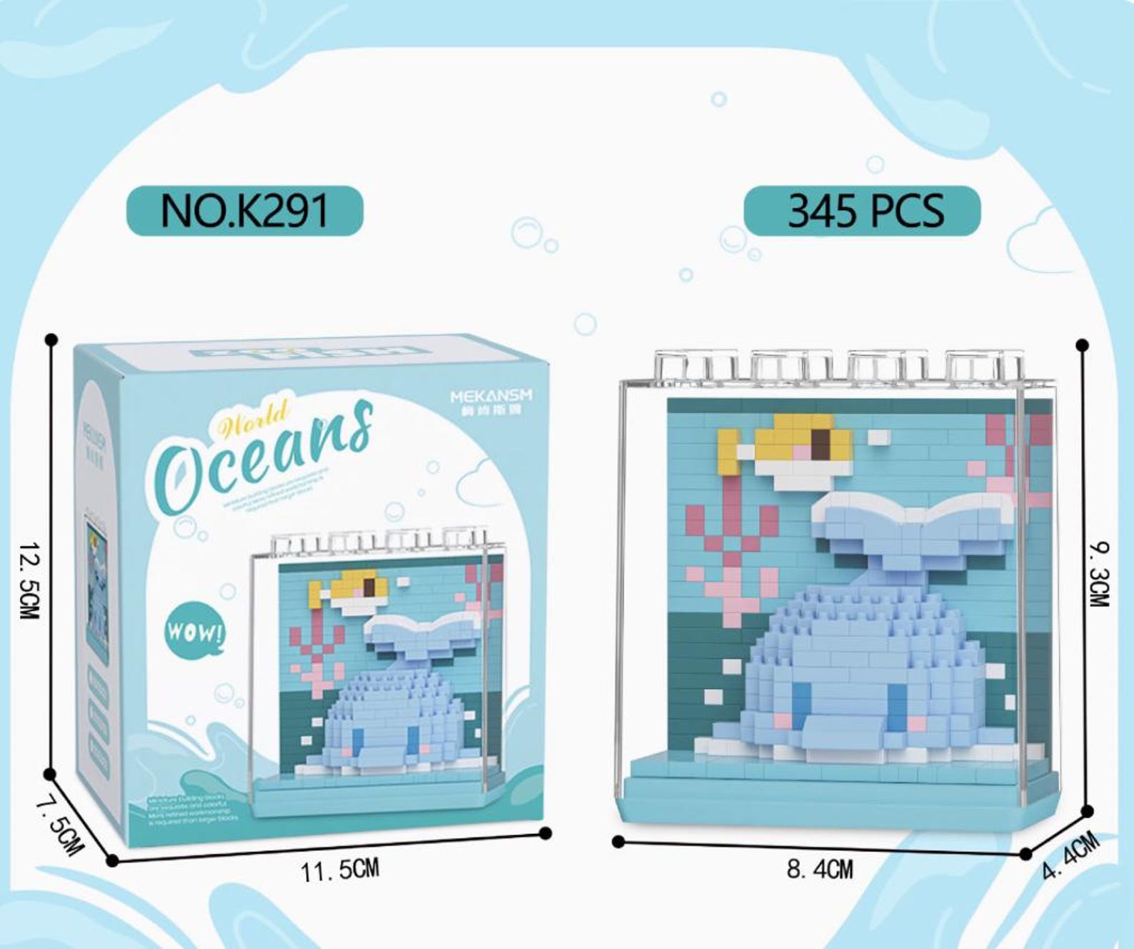 Cute Sea Animals Creature Building Toy Blocks Marine Life Mini Bricks ...