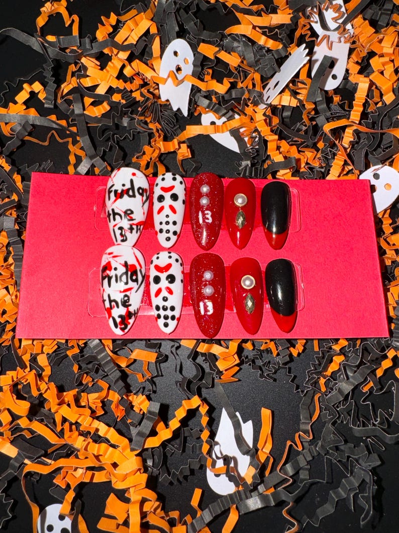 Friday the 13th Jason Voorhees Press on Nails for Halloween - Etsy